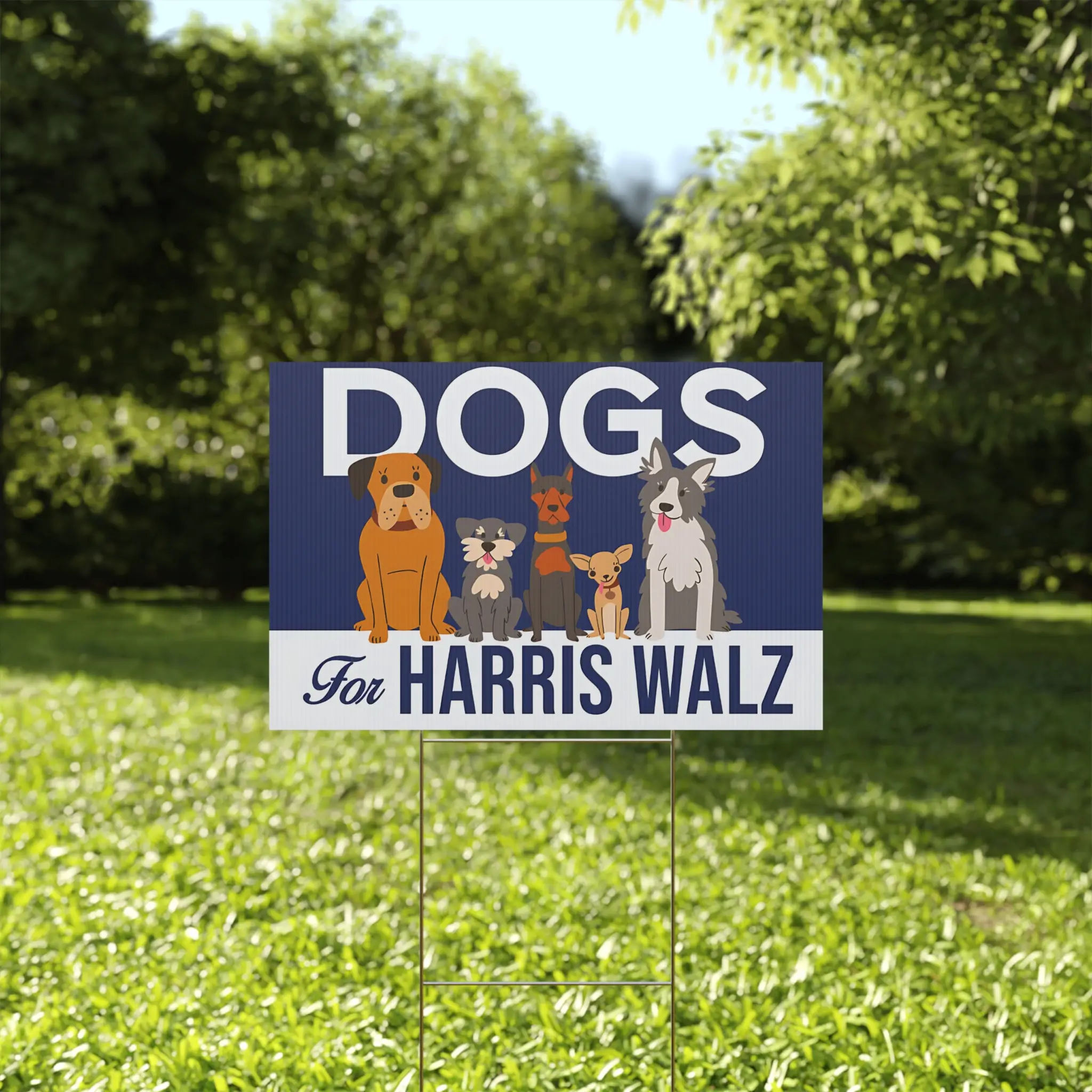 Dogs For Harris Walz Yard Sign - FunnyT