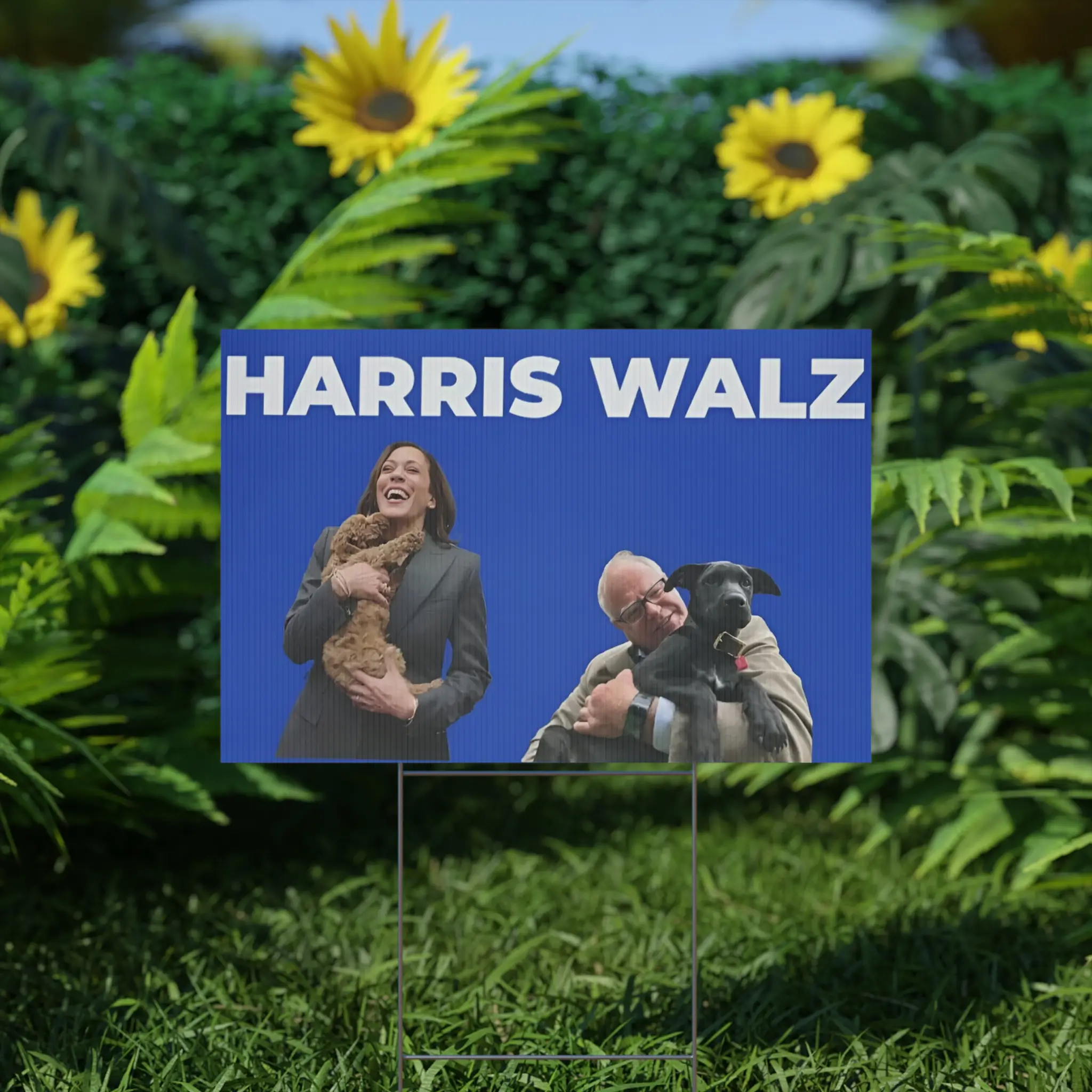 Harris Walz Dogs Yard Sign - FunnyT