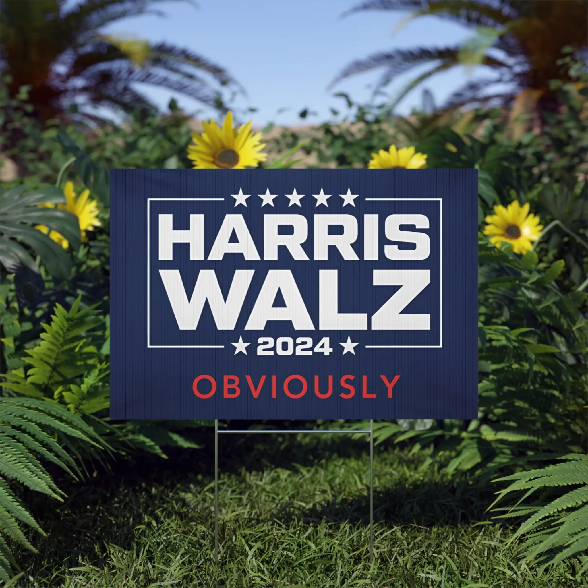 Harris Walz 2024 Obviously Yard Sign - FunnyT