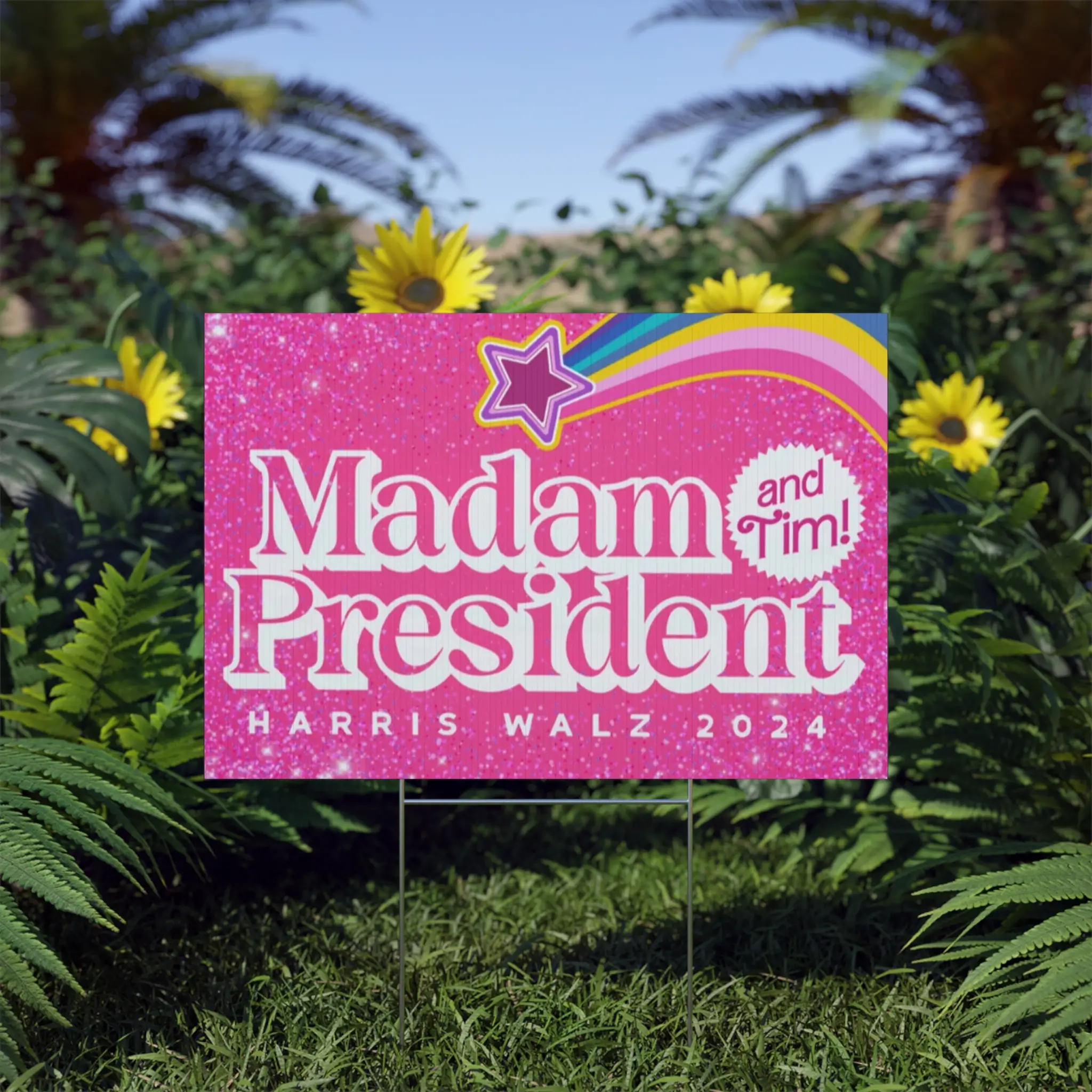 Madam President Kamala and Tim Yard Sign - FunnyT