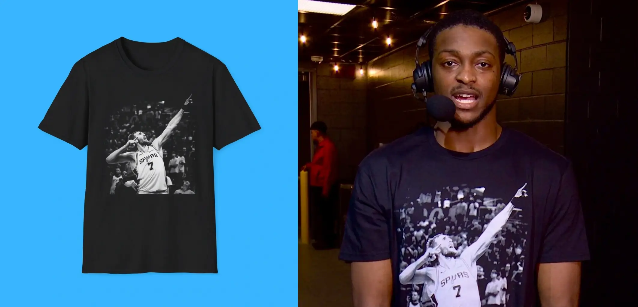 Luke Kornet Spurs Celly Shirt - Worn By de’aaron fox - FunnyT
