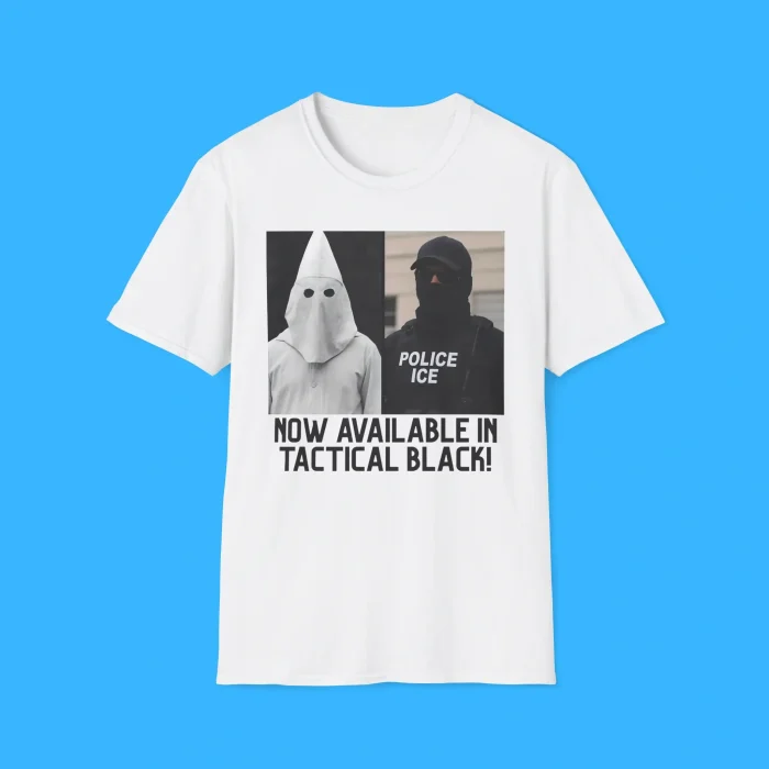 Now Available In Tactical Black Shirt - Anti-ICE Tee - FunnyT